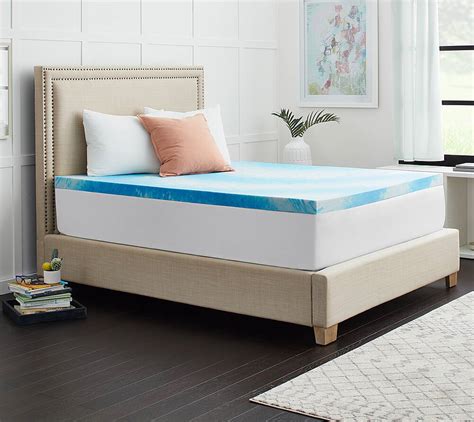 Sealy 3” Gel Memory Foam Mattress Topper With Cover Blue F02 00146 Kg0