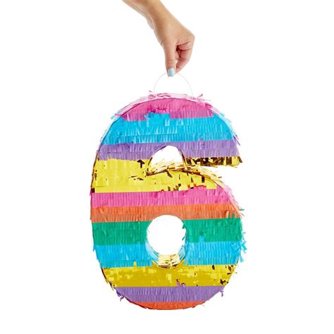Great Choice Products Small Rainbow Number 6 Pinata For 6th Birthday