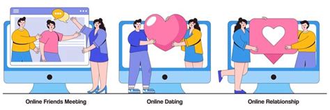 온라인 관계 추상적 인 개념 그림 무료 벡터