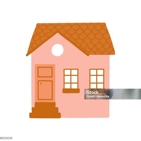 사랑스러운 집 멀티 컬러 구조 마을 주거 외관 귀여운 작은 집 만화 작은 마을 주택 미니멀리즘 도시 건물 최소한의 교외 주거 집 아이콘 요소 일러스트 야외에 대한 스톡 벡터