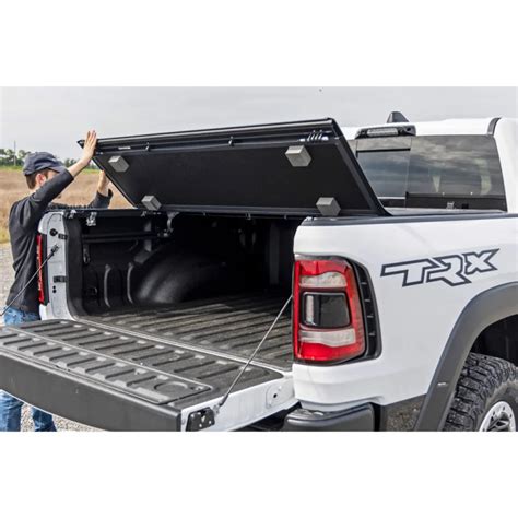 Hard Bed Cover Tri Fold Low Profile Rough Country 64 Ram 1500 Dt