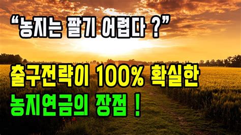 99 출구 전략이 확실한 농지연금의 압도적인 장점 3천만원 자기자본으로 5억 이득 토지경매로 농지 취득하는 방법 농지연금 월 600만원 받는 노하우
