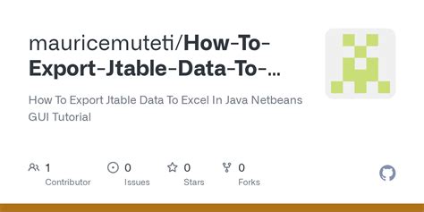 Github Mauricemutetihow To Export Jtable Data To Excel In Java
