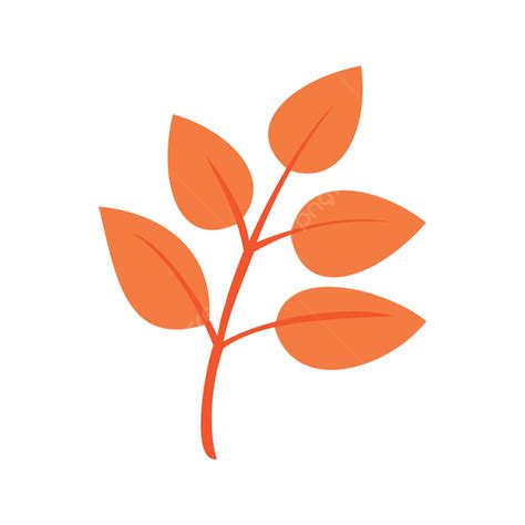 Red Branched Leaf Cartoon Vector Leaf Clipart Cartoon Clipart Leaf