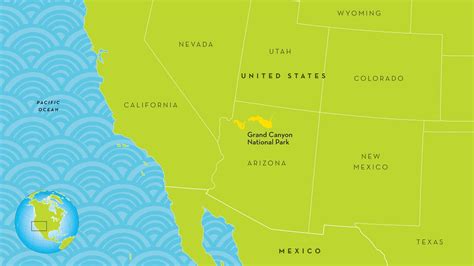 Us Map Showing Grand Canyon Grand Canyon Map Stock Illustrations