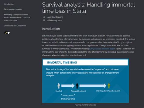 Survival Analysis Immortal Time Bias With Stata — Mark Bounthavong