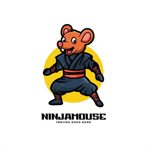 Premium Vector Illustration Vector Ninja Mouse Mascot Cartoon Logo Style
