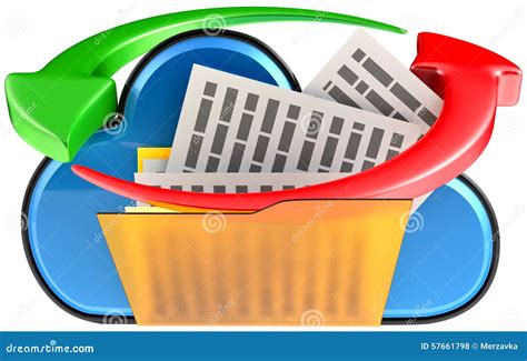 Cloud Computing And Circulation Digital Documents Stock Illustration