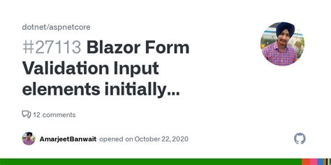 Blazor Form Validation Input Elements Initially Rendered With Class Valid · Issue 27113