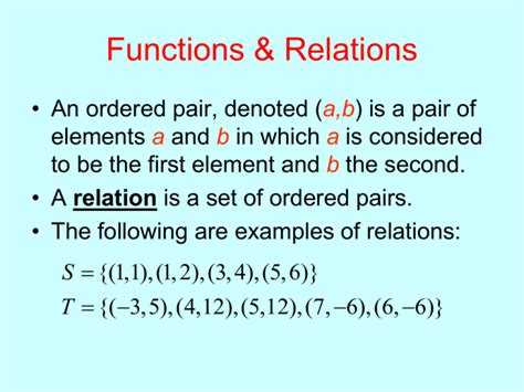 Functions And Relations