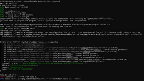 Erro Ao Rodar O Yarn Storybook React Desenvolvendo Uma Biblioteca De