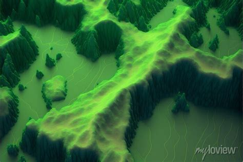 Gis Lidar Map 3d Model Land Surface Product Made After Processing • Wall Stickers Scan