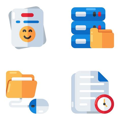 Set Of File Formats Flat Icons 42387341 Vector Art At Vecteezy