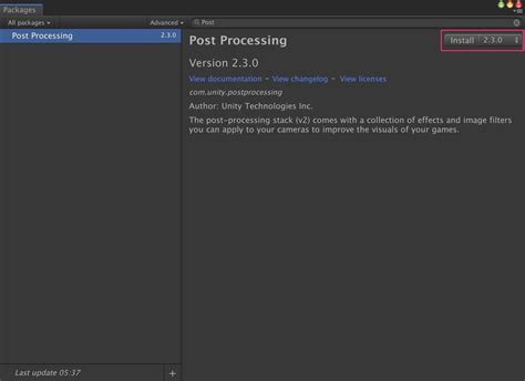 Post Processing Stack Version 2 X の導入と使い方【unity】【ポストプロセス】 3[kanのメモ帳]