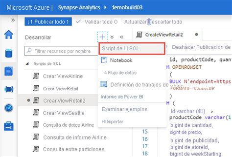 Power Bi Y Un Grupo De Sql Sin Servidor Para Analizar Los Datos De Azure Cosmos Db Mediante