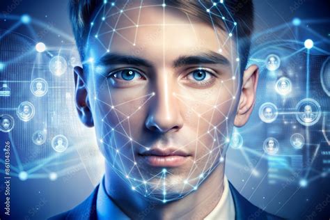 Face Detection And Recognition Of Man Computer Vision And Machine Learning Concept Ai