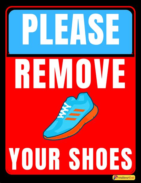 10 Printable Please Remove Your Shoes Sign Remove Shoes Sign Health