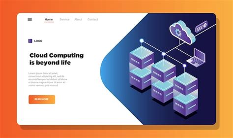 Premium Vector Cloud Computing Data Center Landing Page