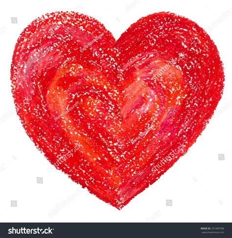 Big Red Heart Drawing By Hand Stock Vector Royalty Free 251449789