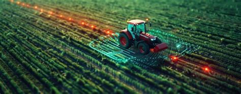 Autonomous Tractor In Smart Farming Field With Digital Technologies Premium Ai Generated Image