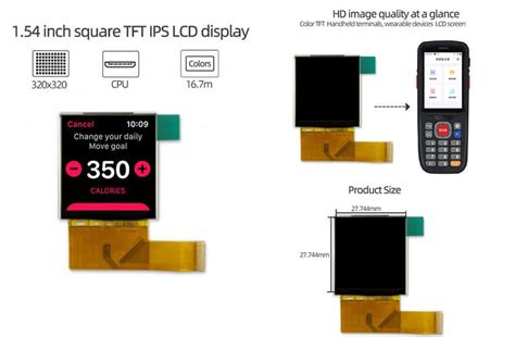 1 54 Inch TFT LCD 320x320 IPS LCD Screen Wide Temperature Square LCD Display For Handheld PDA