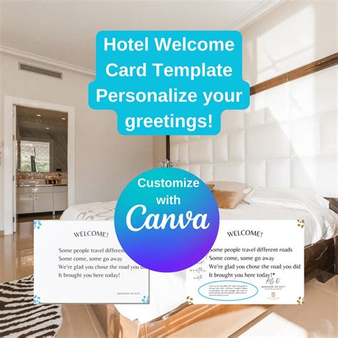 Hotel Guest Welcome Card Template 8 Etsy