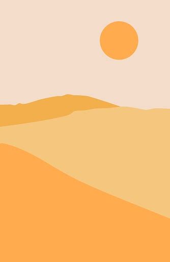 산과 바다 풍경과 배경과 추상적 인 미니멀 한 미적 포스터 벽 장식 엽서 또는 브로셔 소셜 미디어에 대한 트렌디 한 벡터 일러스트레이션 0명에 대한 스톡 벡터 아트 및 기타