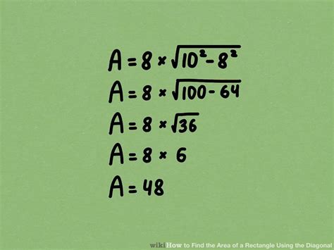 How To Find The Area Of A Rectangle Using The Diagonal Steps