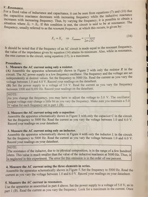 Solved From Your Values Of L And C Obtained In Part Under Chegg