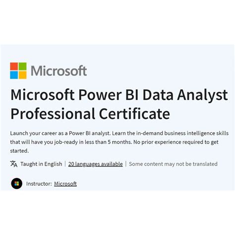 [video Course] Microsoft Power Bi Data Analyst Professional Certificate Shopee Malaysia