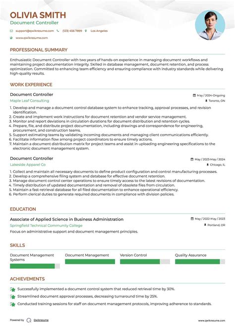 Cv Format For Document Controller Cv Sr Document Controller Aconex Passport Mr