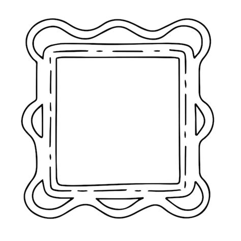 Premium Vector Frame In Doodle Style Hand Drawn Vintage Frame Outline Isolated On White
