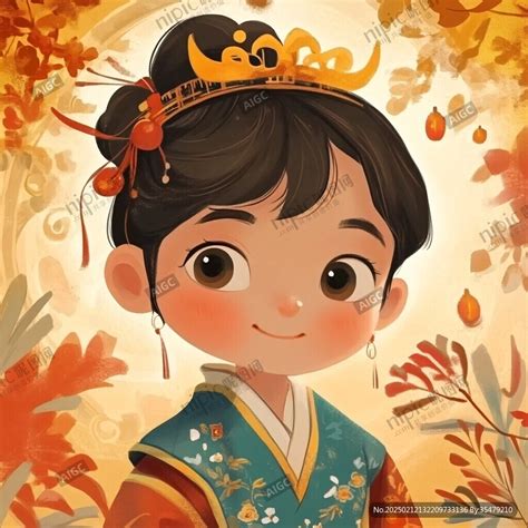 Ai创作图儿插少女 儿插女孩 格格头像插画 Q版朝鲜族女孩 儿插人物插画 西梅卡通汉服女孩 汉服女孩ip Q版头像插画 金花小娘头像 Q版皇后