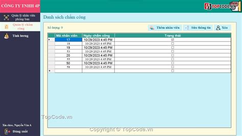 Full Code đồ án Winform C Không Có Mô Hình 3 Lớp Quản Lý Nhân Sự