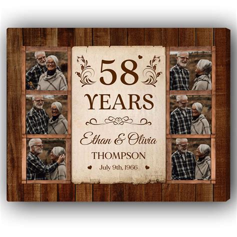 58th Wedding Anniversary Personalized 58 Year Anniversary T For P My Mindful Ts