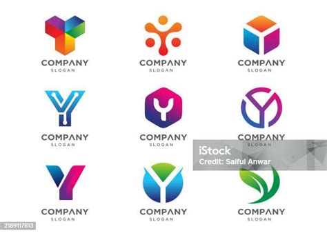 현대 편지 Y 로고 아이콘 디자인 벡터 템플릿 모음 로고에 대한 스톡 벡터 아트 및 기타 이미지 로고 벡터 알파벳 Y Istock