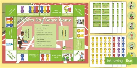 Sports Day Track Board Game Teacher Made