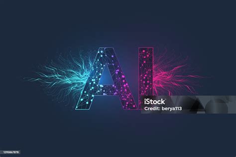 인공 지능 로고 플렉서스 효과 인공 지능 및 기계 학습 개념 벡터 기호 Ai 신경망과 또 다른 현대 기술 개념 기술 공상 과학 개념 연결에 대한 스톡 벡터 아트 및 기타