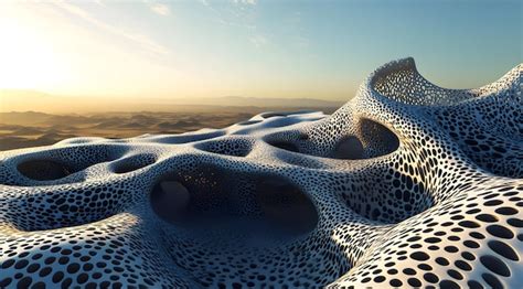 Abstract Architectural Structure With Circular Openings Premium Ai Generated Image