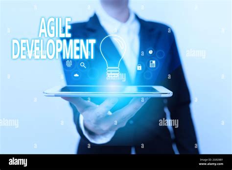 Text Caption Presenting Agile Development Business Showcase Alliance