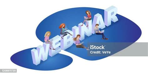 웨비나 및 온라인 교육 개념 디지털 가젯을 가진 사람들 벡터 개념에 대한 스톡 벡터 아트 및 기타 이미지 개념 교육 귀여운 Istock