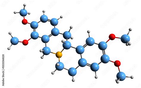 3d Image Of Tetrahydropalmatine Skeletal Formula Molecular Chemical