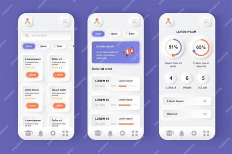Premium Vector Online Learning Modern Neumorphic Design Ui Mobile App