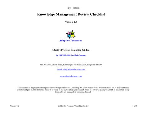 Knowledge Base Excel Template