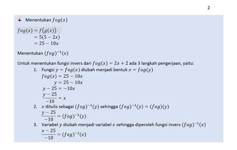 Tentukan Fog 1 Dan Gof 1 Jika Diketahui F X 5x D