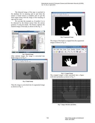 Kinect Sensor Based Indian Sign Language Detection With Voice Extraction PDF