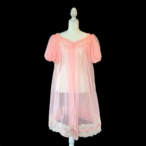 Sheer Nightgown Negligee Etsy