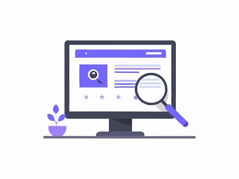 Premium Vector Online Web Search Browser Page On PC Monitor UI Vector Illustration Concept