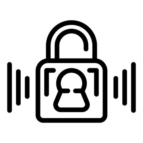 Smart Futuristic Lock System Icon Outline Vector Virtual Assistant Home
