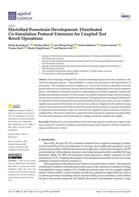 Pdf Electrified Powertrain Development Distributed Co Simulation
